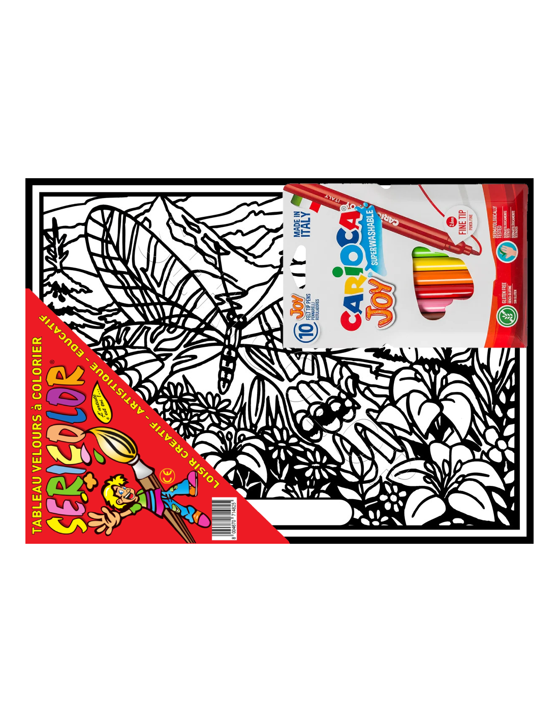 Le papillon des montagnes. Tableau à colorier Sericolor® avec contours ...